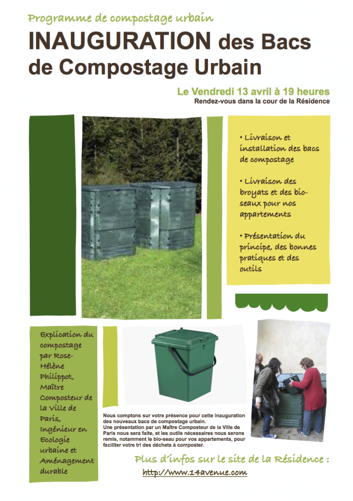 INAUGURATION des Bacs de Compostage Urbain – 14avenue.com